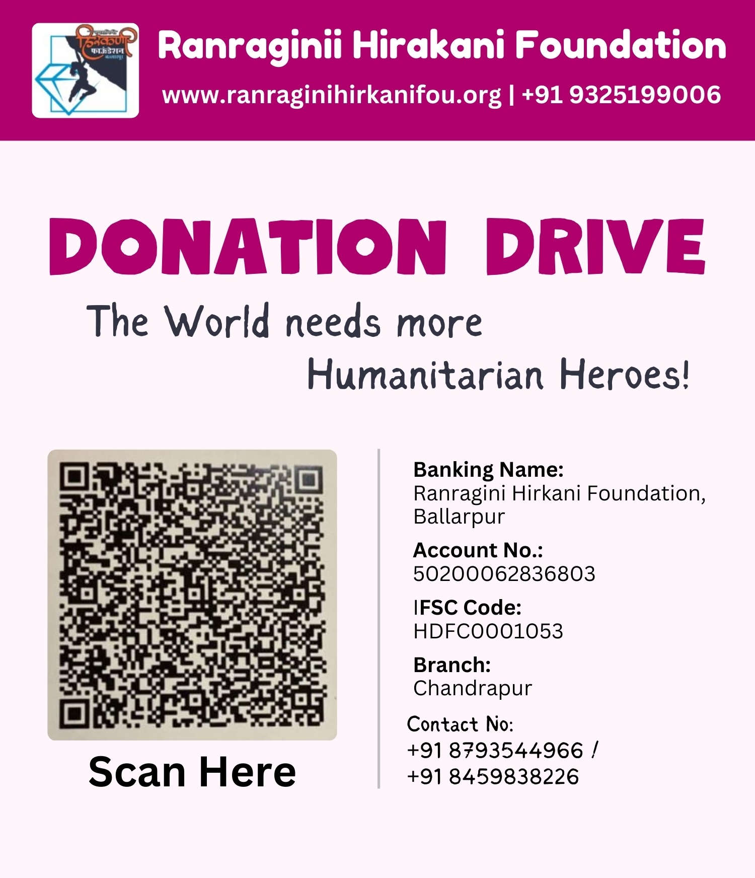 Our Work – Ranragini Hirkani Foundation